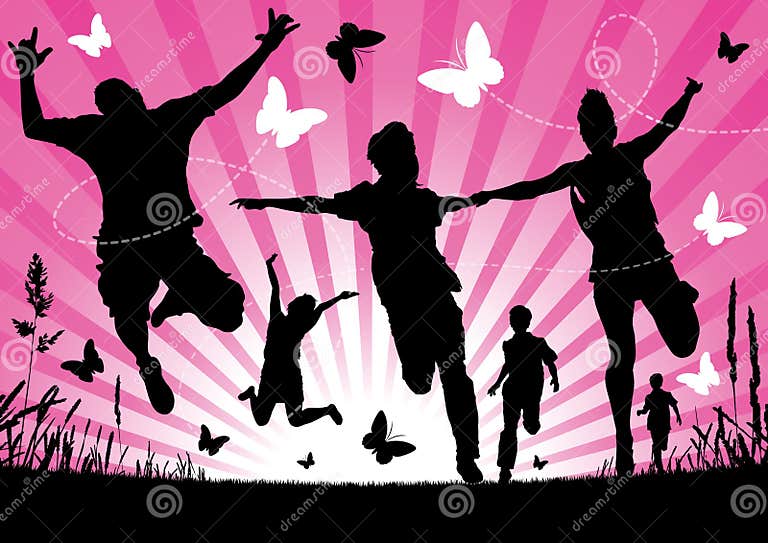 Jumping into Spring stock vector. Illustration of backgrounds - 28992393