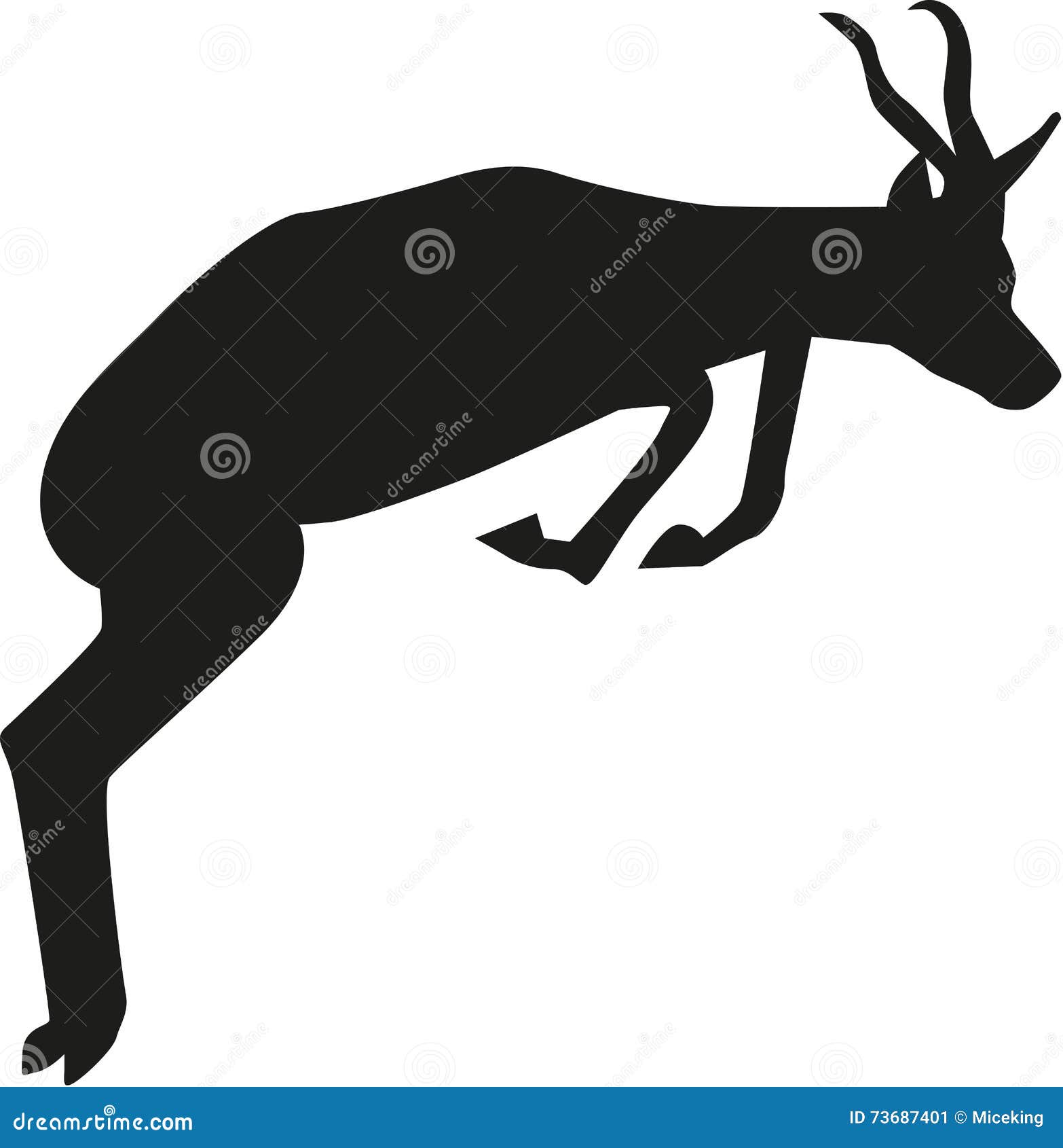 Jumping springbok stock vector. Illustration of silhouette - 73687401