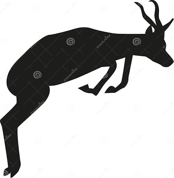 Jumping springbok stock vector. Illustration of silhouette - 73687401