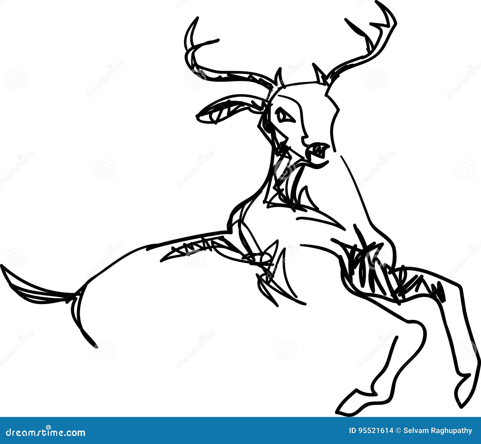 Jumping stag abstract stock vector. Illustration of strength - 95521614