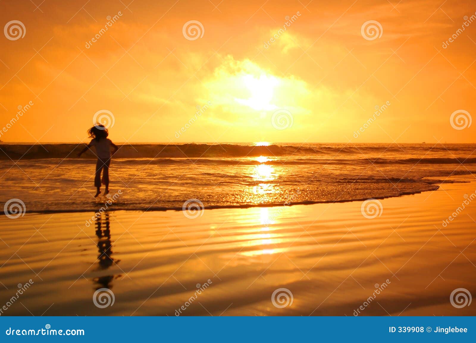 Jumping at Sunset stock photo. Image of waves, playing - 339908