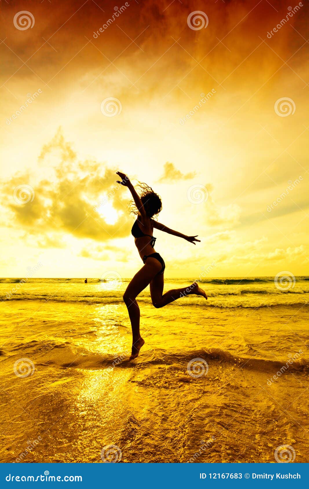 Jumping in the sunset rays stock image. Image of leisure - 12167683