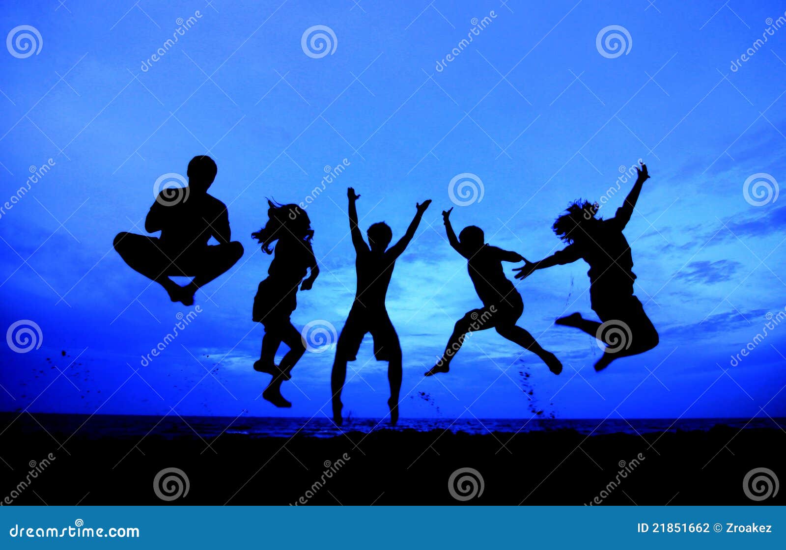 Jumping team stock photo. Image of family, sunset, active - 21851662