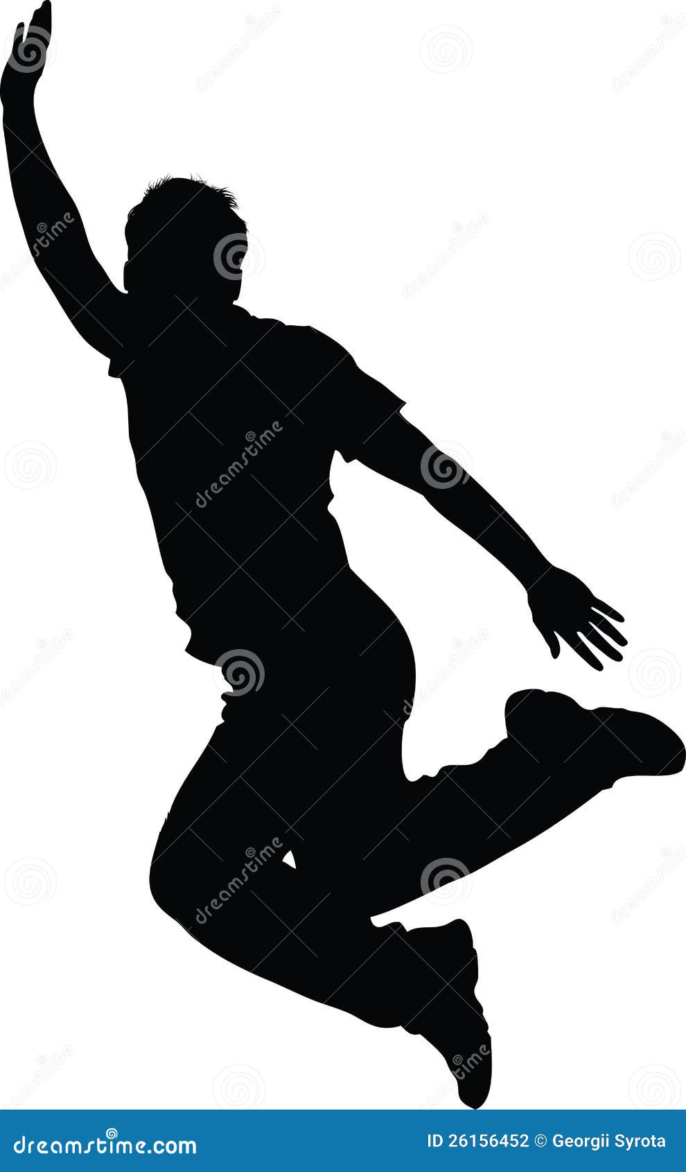 Jumping Teen Isolated Silhouette Stock Vector - Illustration of action ...