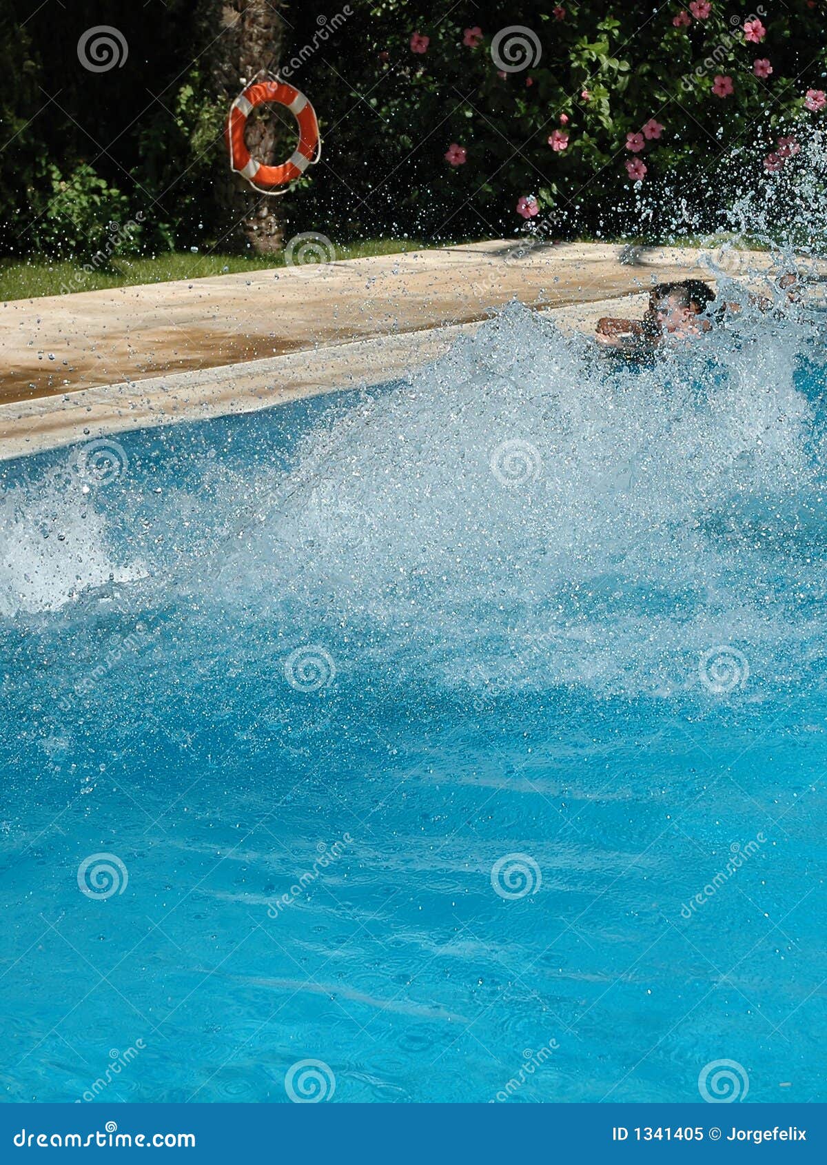 Jumping to the pool stock image. Image of jump, pool, children - 1341405