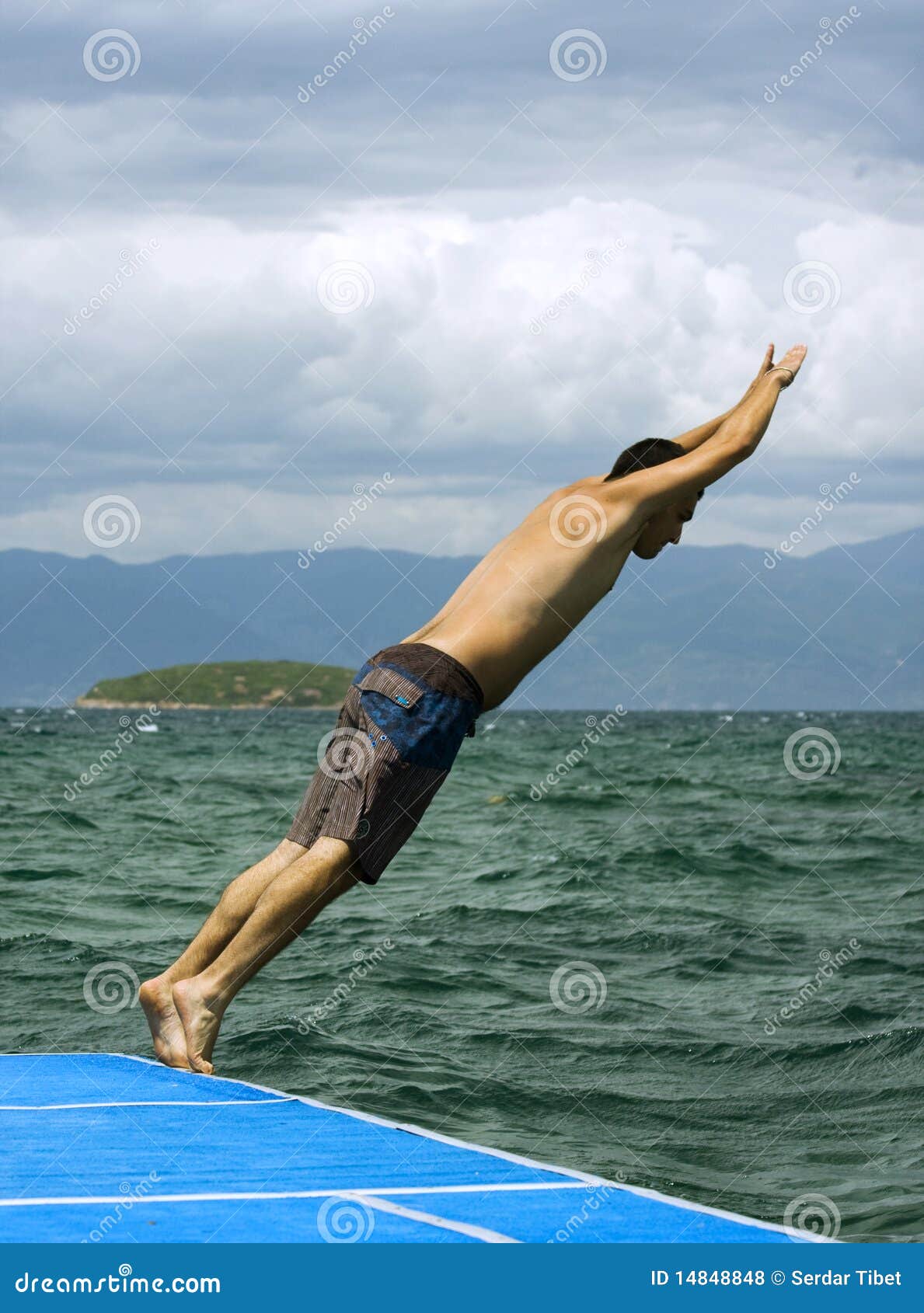 Jumping to sea stock photo. Image of teens, swimming - 14848848