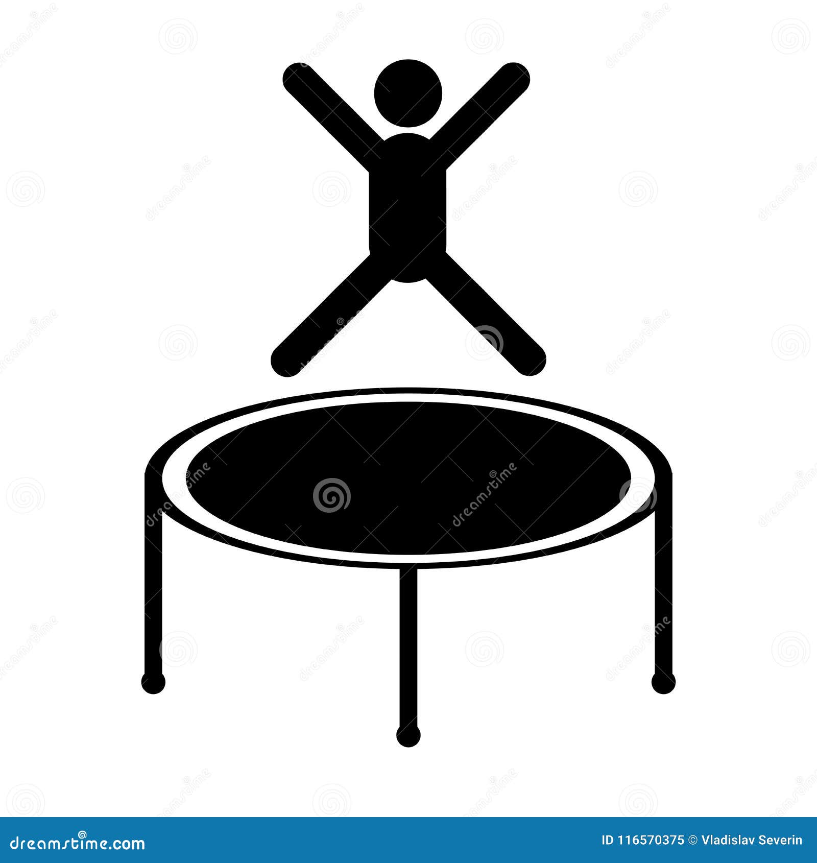 Jumping trampoline icon stock illustration. Illustration of activity ...