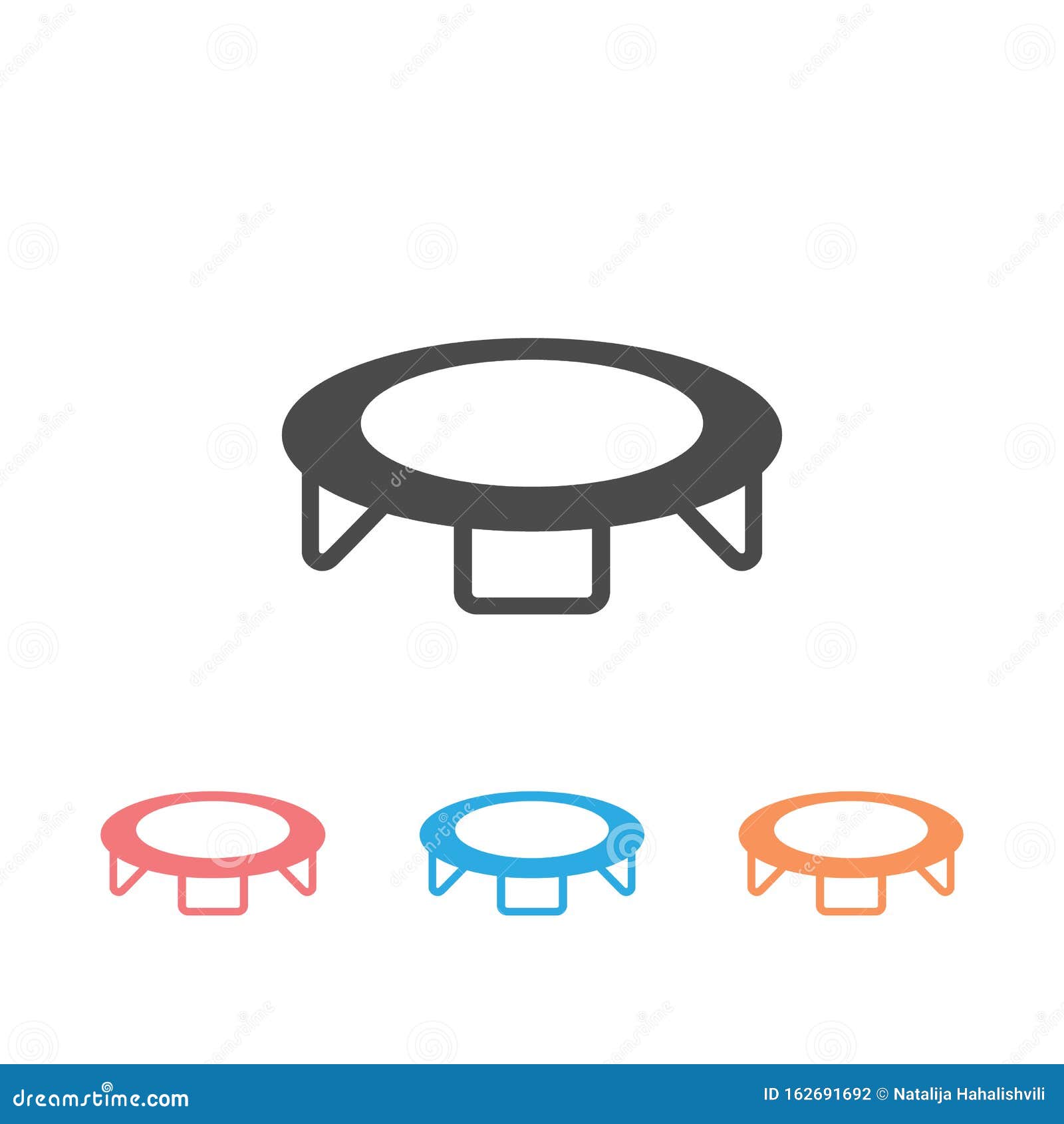 Jumping Trampoline Icon Set Isolated on White Background. Stock Vector ...