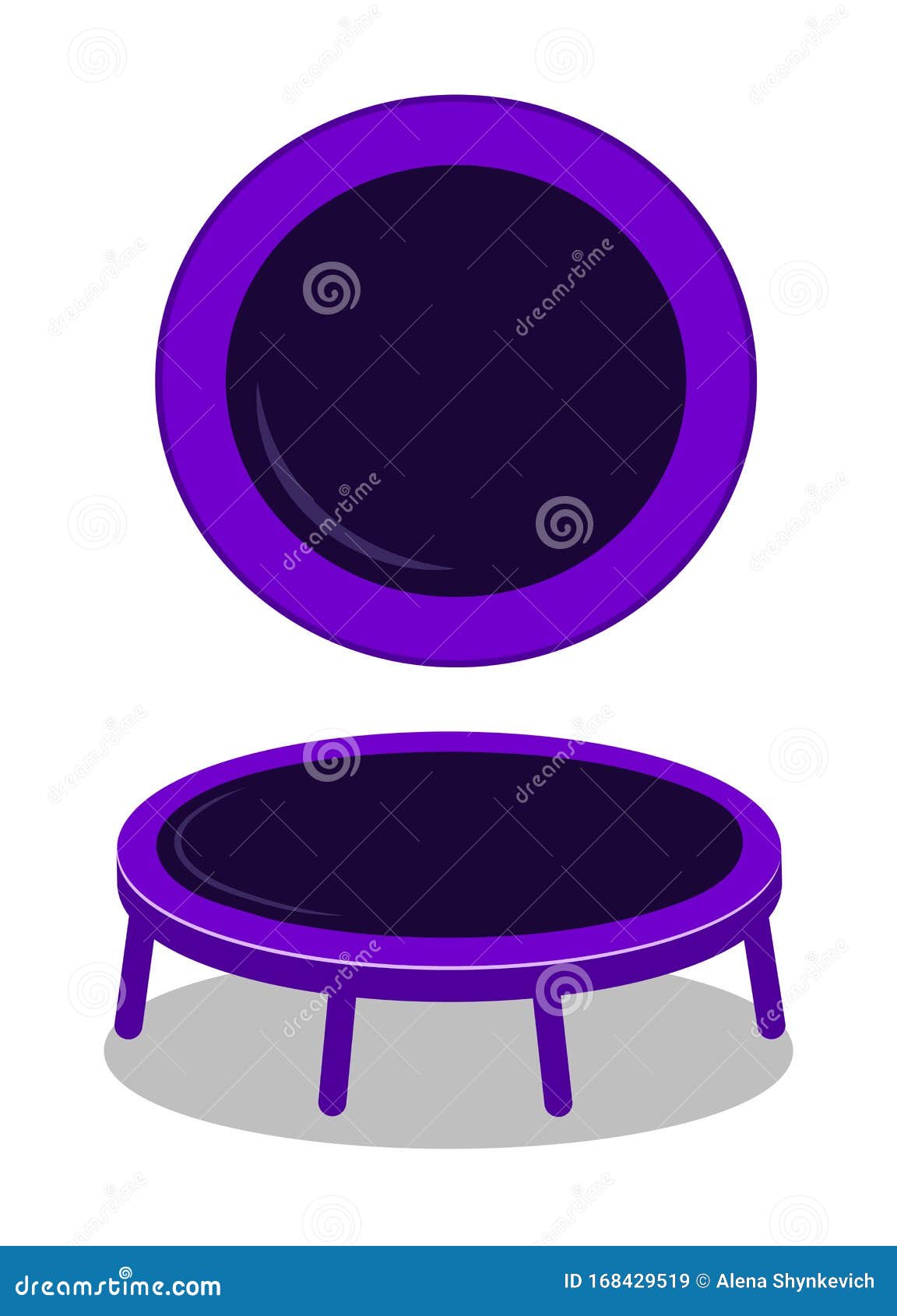 Jumping Trampoline Vector Flat Realistic Icon. Isolated Trampoline Set ...