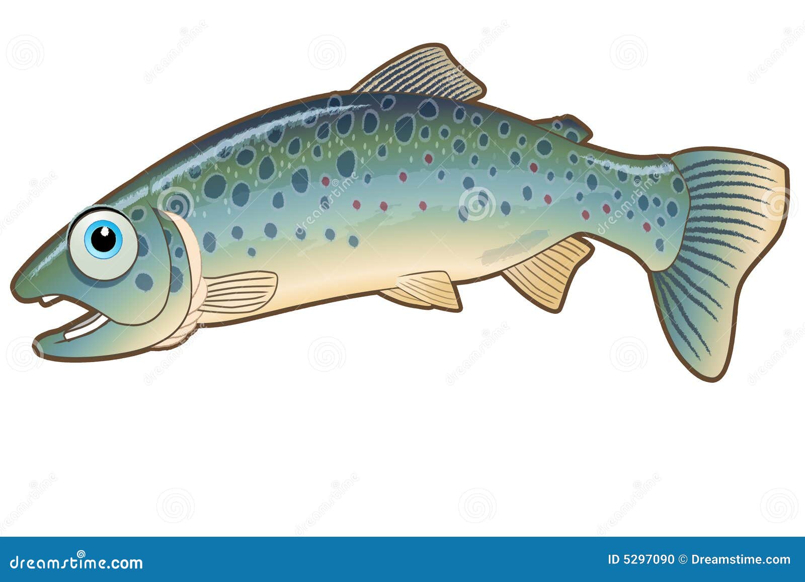 Jumping Trout Character Illustration Stock Illustration - Illustration ...