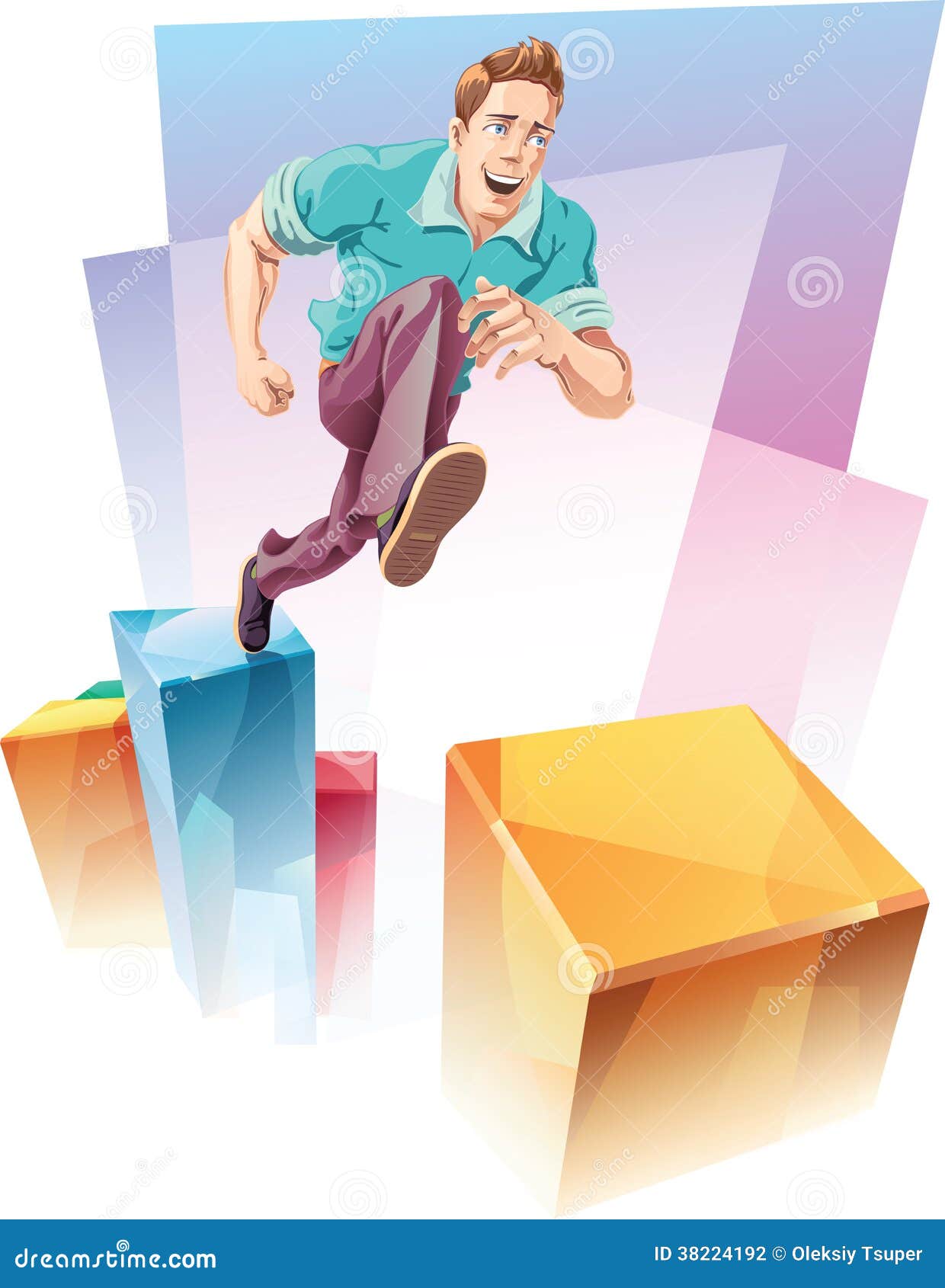 Jumping Up stock vector. Illustration of businessman - 38224192