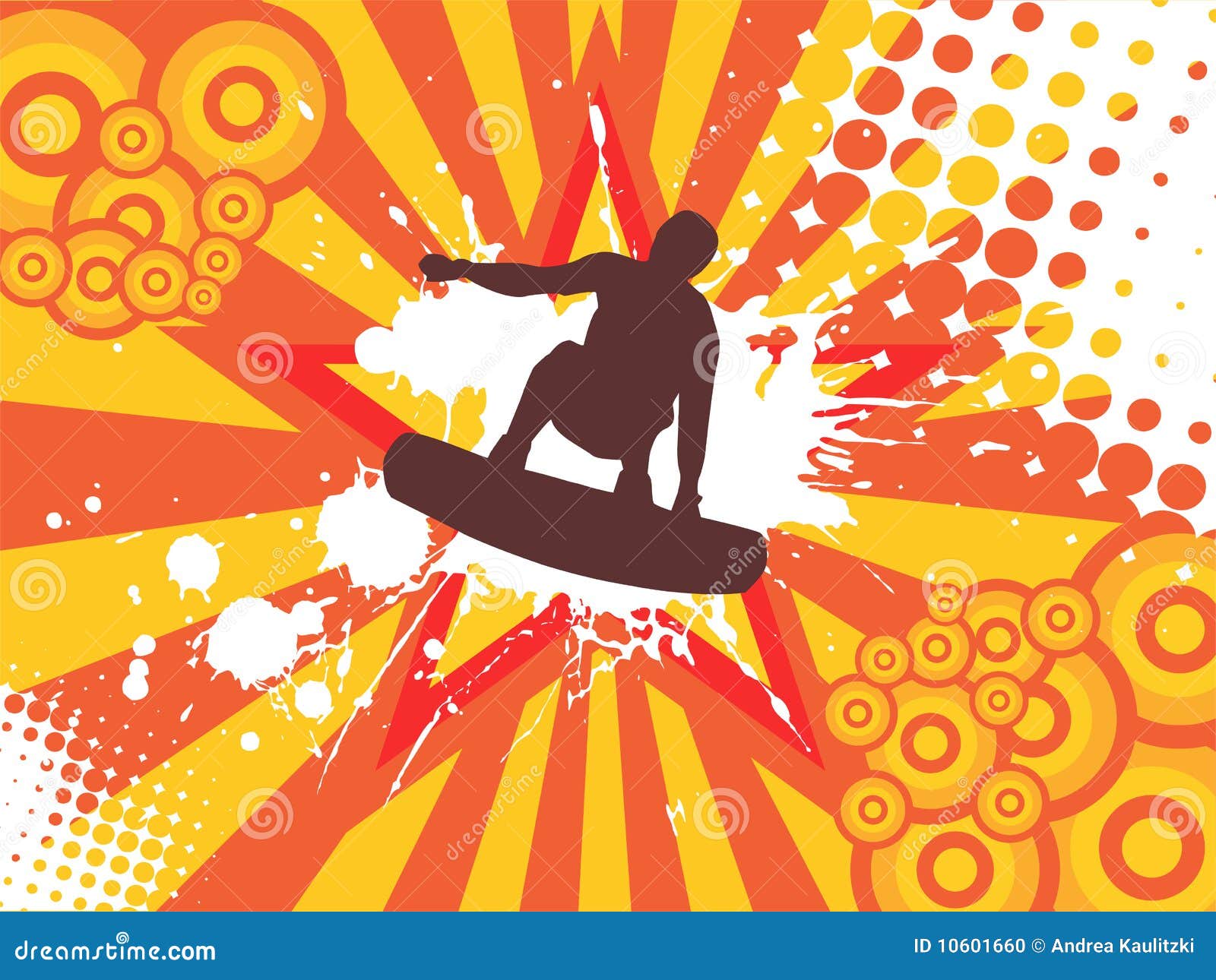 Jumping wakeboarder stock vector. Illustration of ocean - 10601660