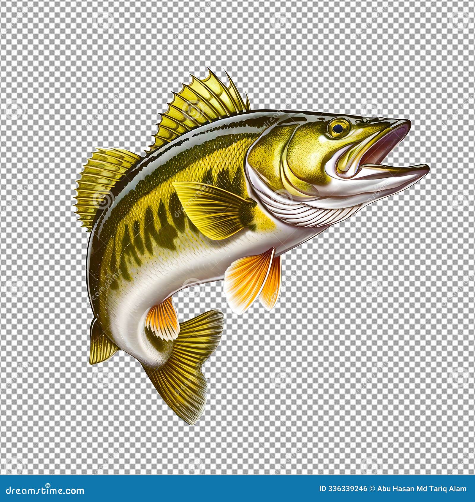A Lively Jumping Walleye Fish Stock Photo - Illustration of walleye ...