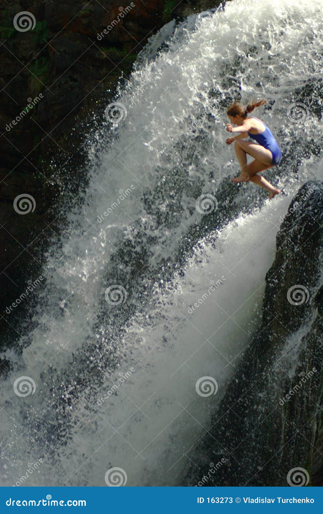 Jumping waterfall stock image. Image of dive, mountains - 163273