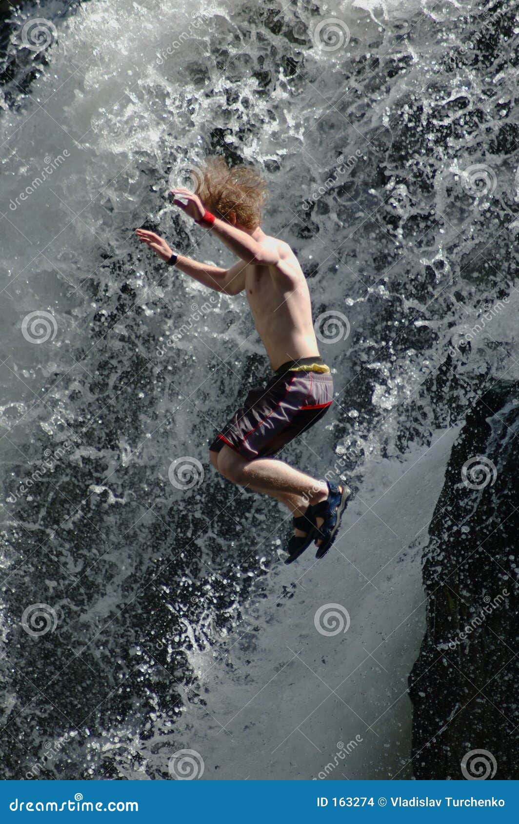 Jumping waterfall stock photo. Image of alternative, rocks - 163274