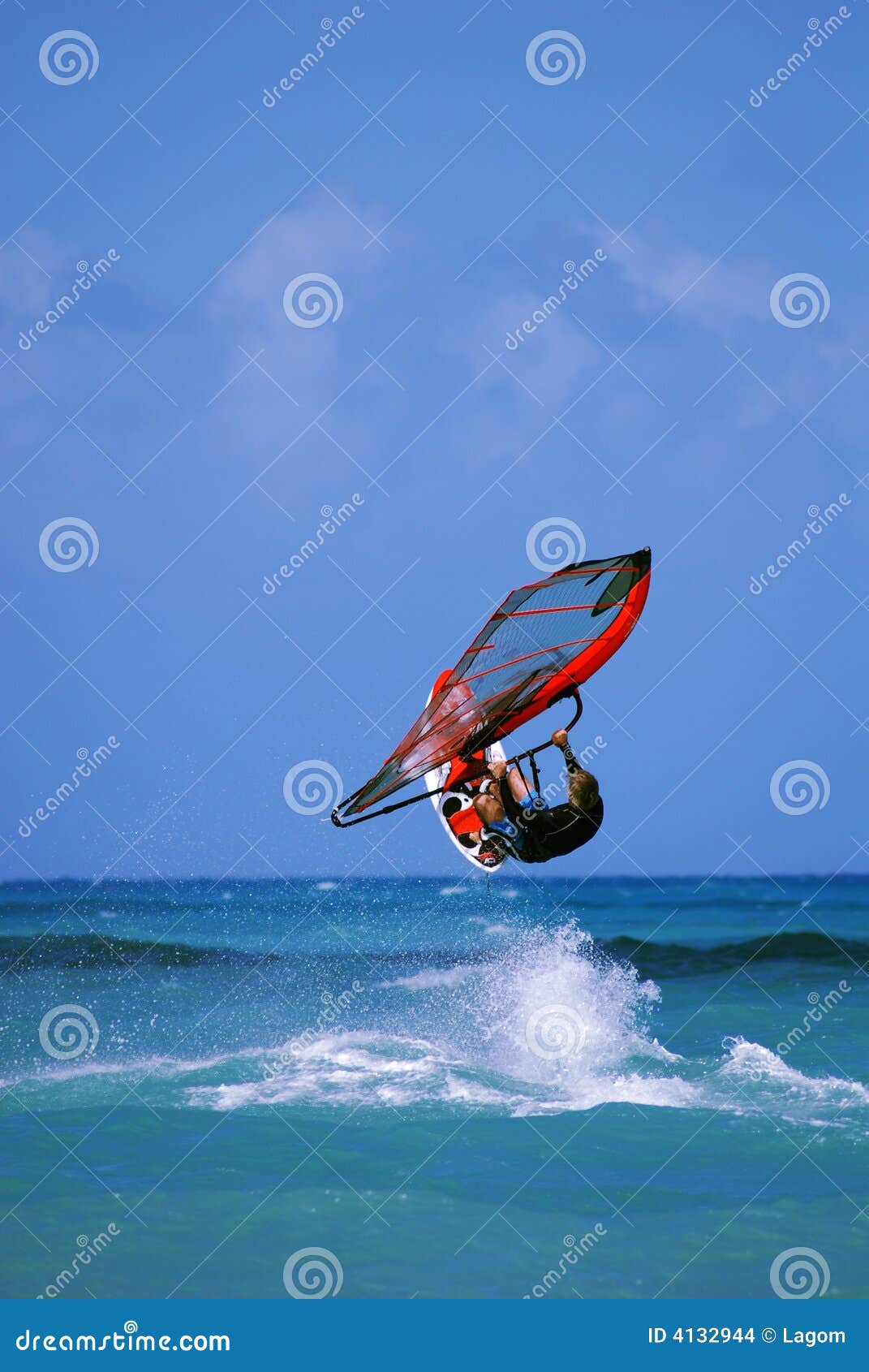 Jumping windsurfer stock photo. Image of spray, dare, windsurfing - 4132944