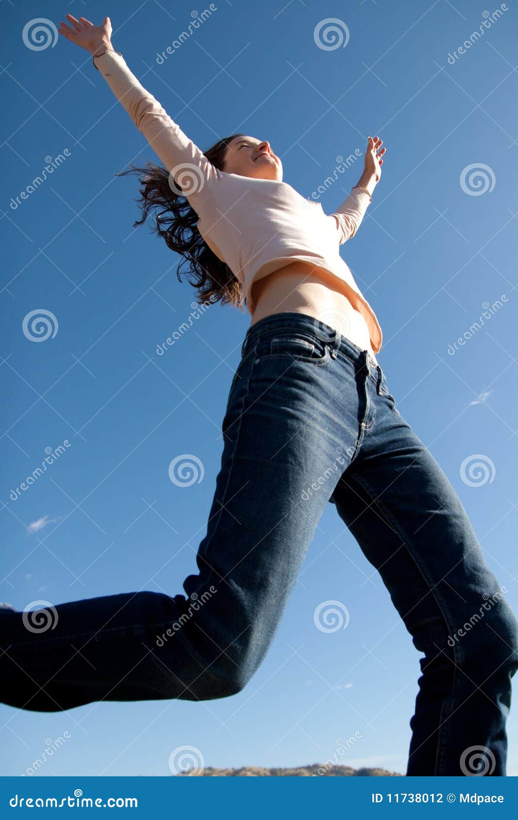 Jumping woman stock photo. Image of smiling, exercise - 11738012