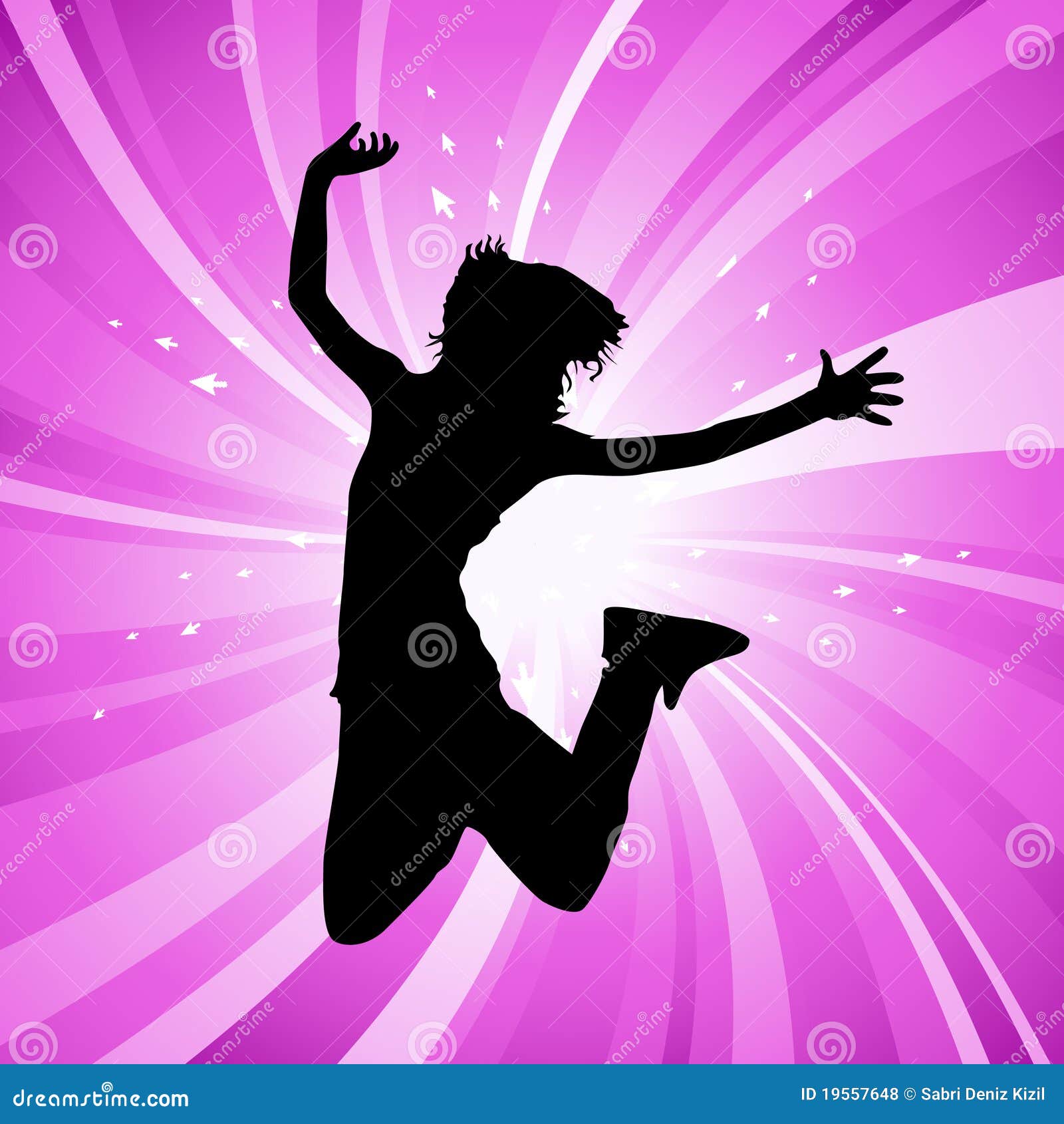 Jumping woman stock vector. Illustration of people, jump - 19557648