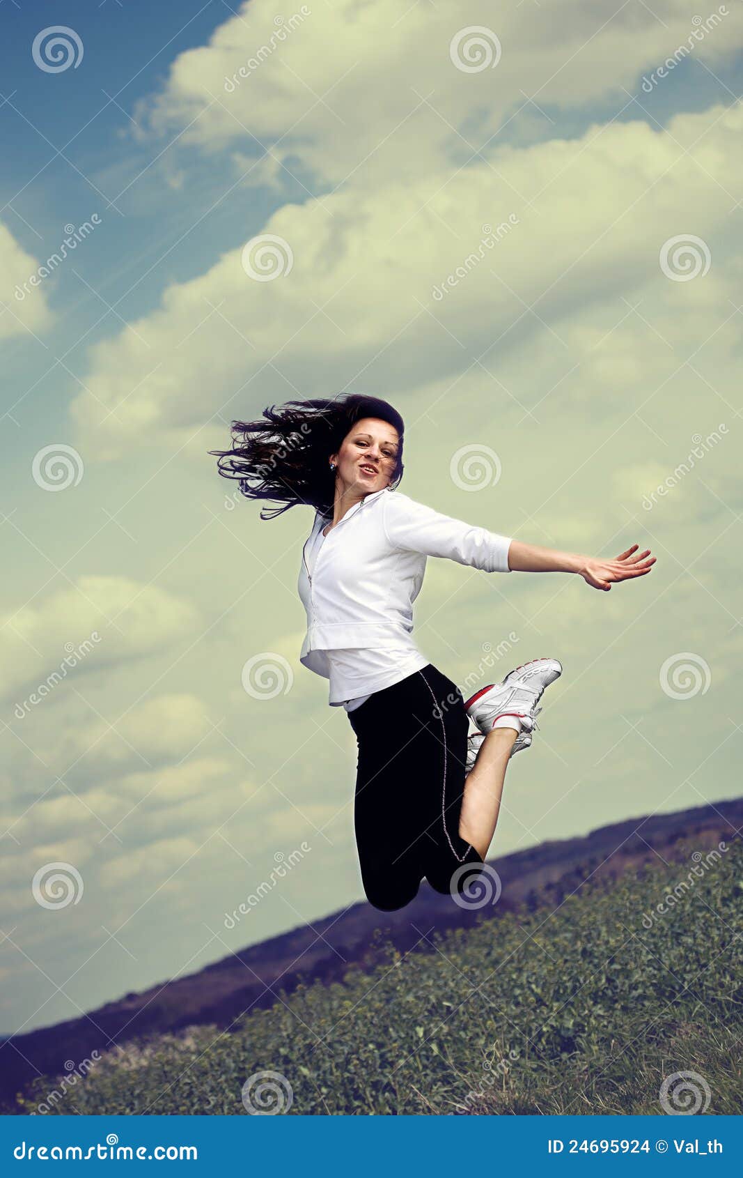 Jumping woman stock photo. Image of action, nature, healthy - 24695924