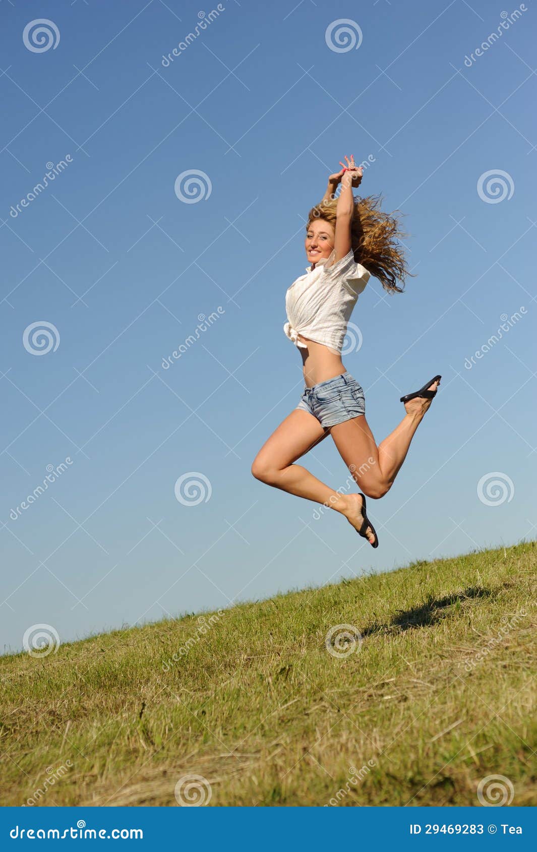 Jumping woman stock image. Image of cheerful, life, lighthearted - 29469283