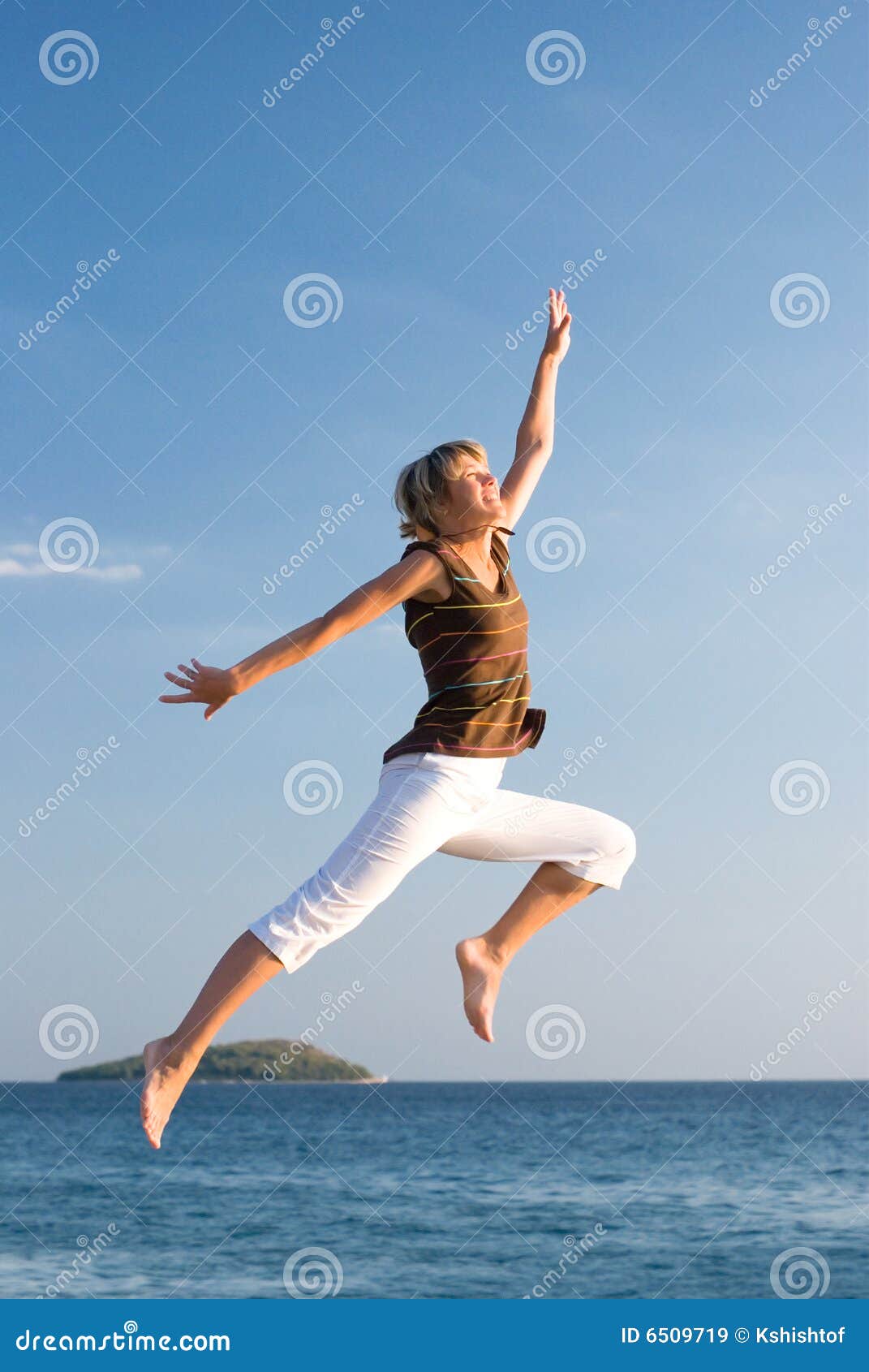 Jumping woman stock image. Image of enjoy, action, emotion - 6509719