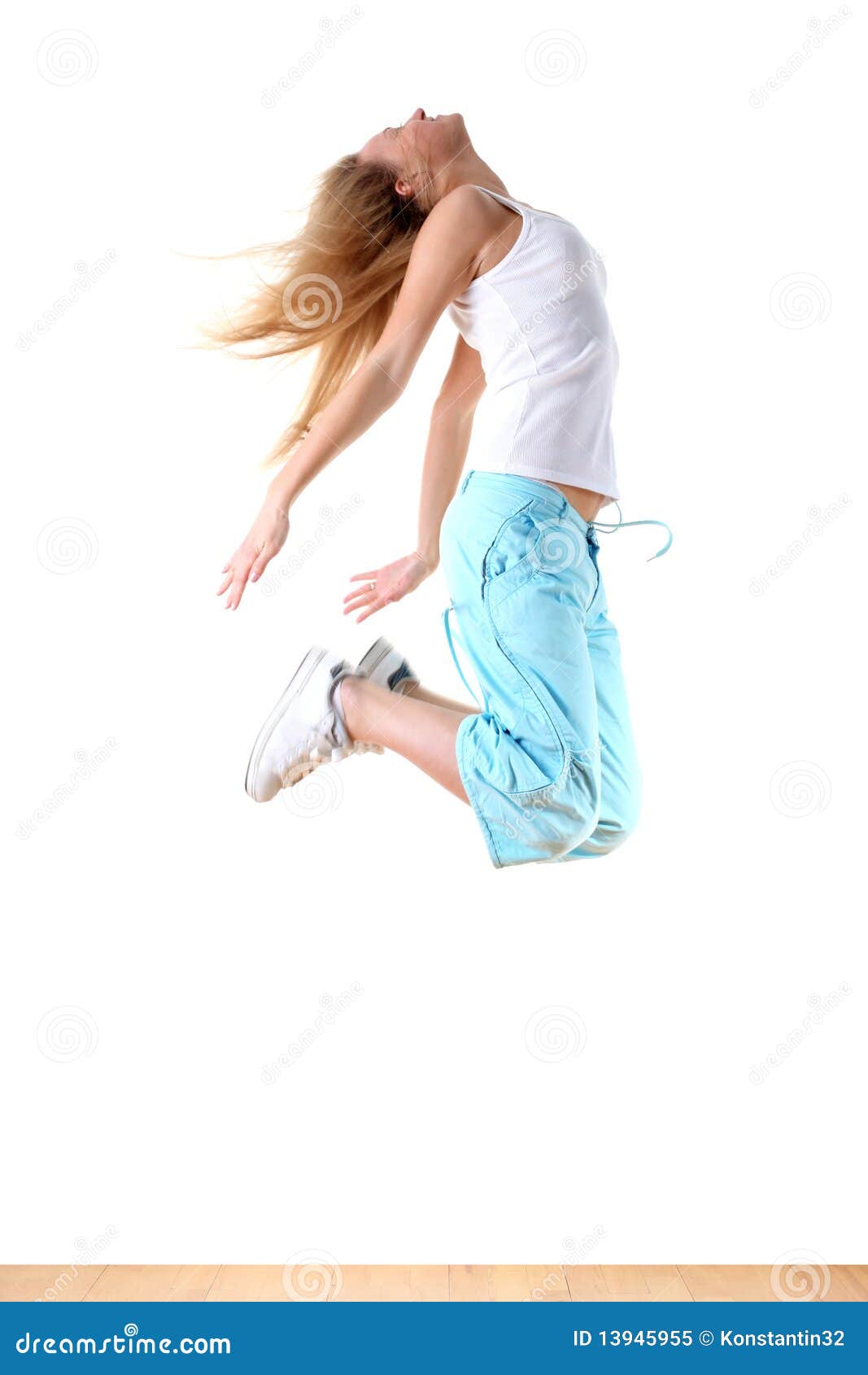 Jumping Woman Modern Ballet Dancer Stock Image - Image of breakdance ...