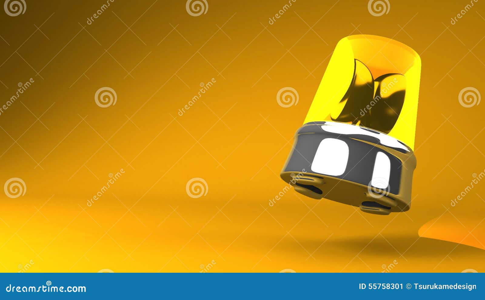 Jumping Yellow Warning Light on Yellow Text Space Stock Video - Video ...