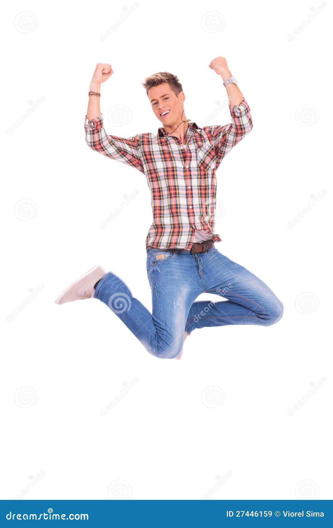 Jumping young man stock image. Image of joyful, happy - 27446159