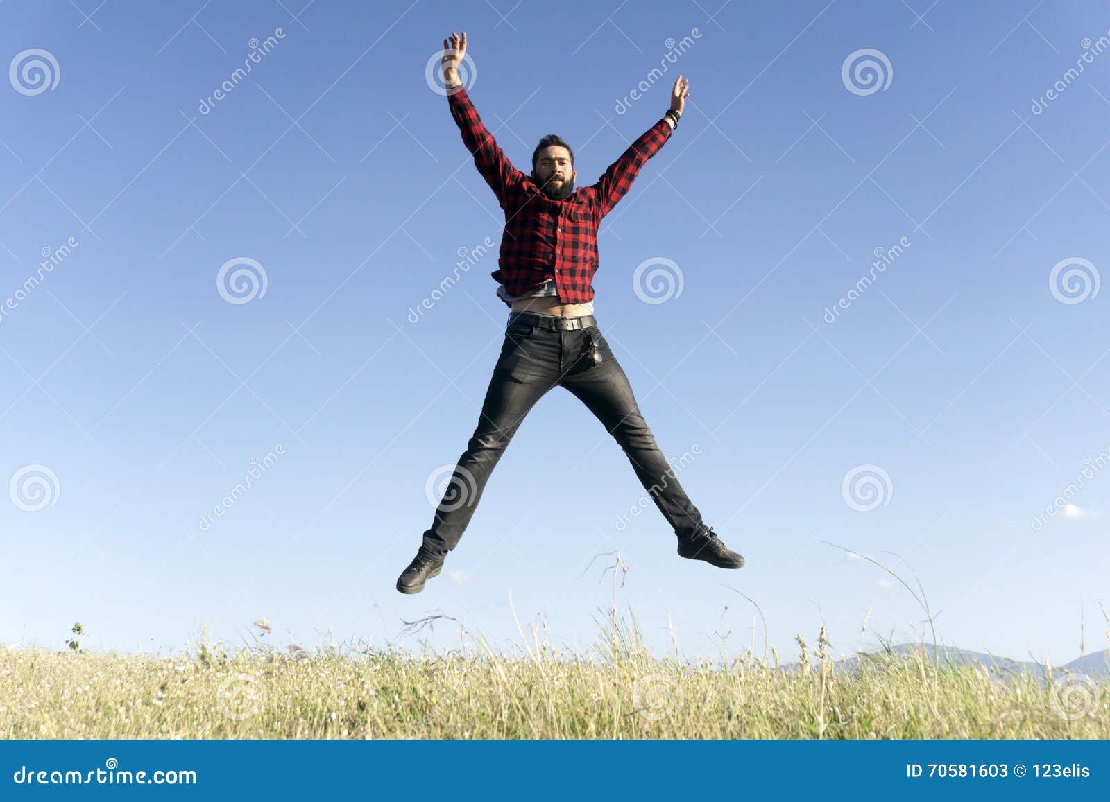 Jumping young man stock image. Image of ambition, jumping - 70581603