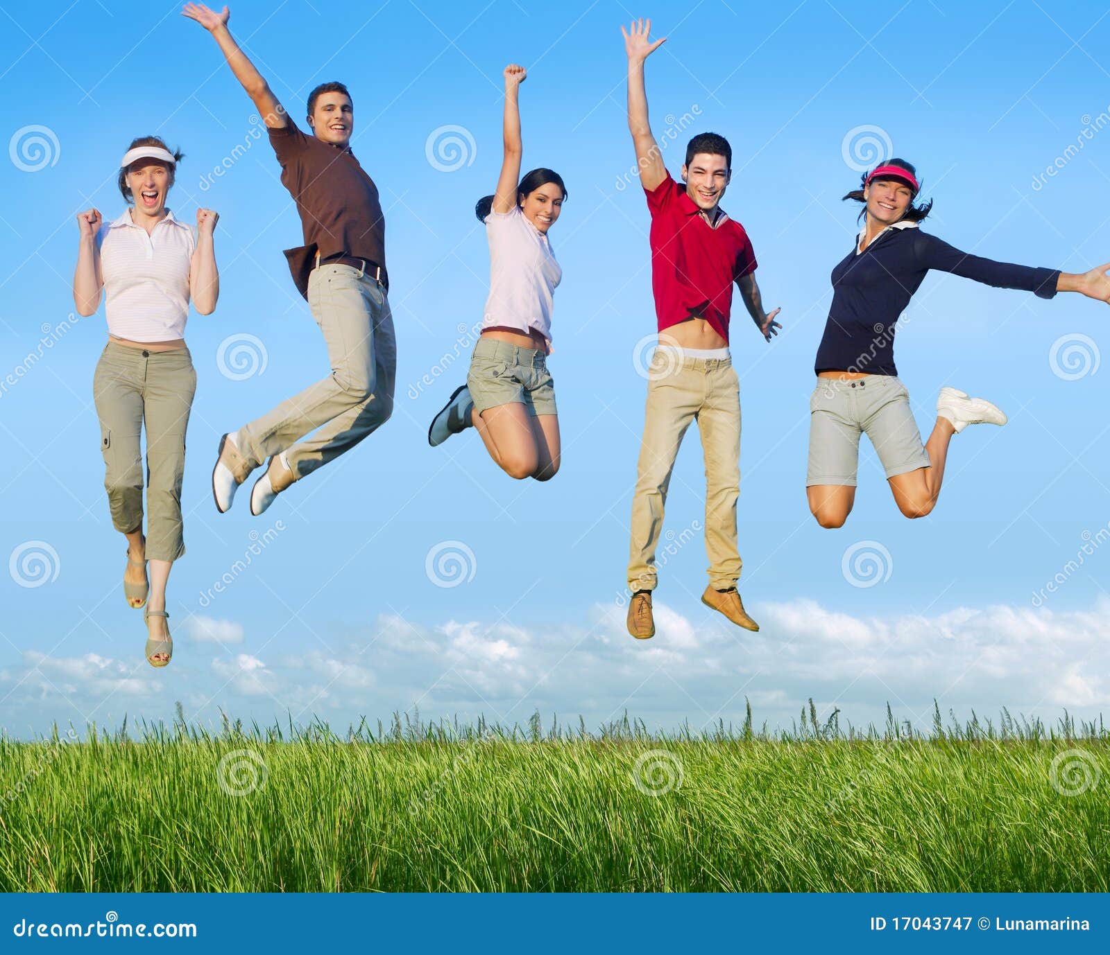 Jumping Young People Group On City Buildings Royalty-Free Stock ...