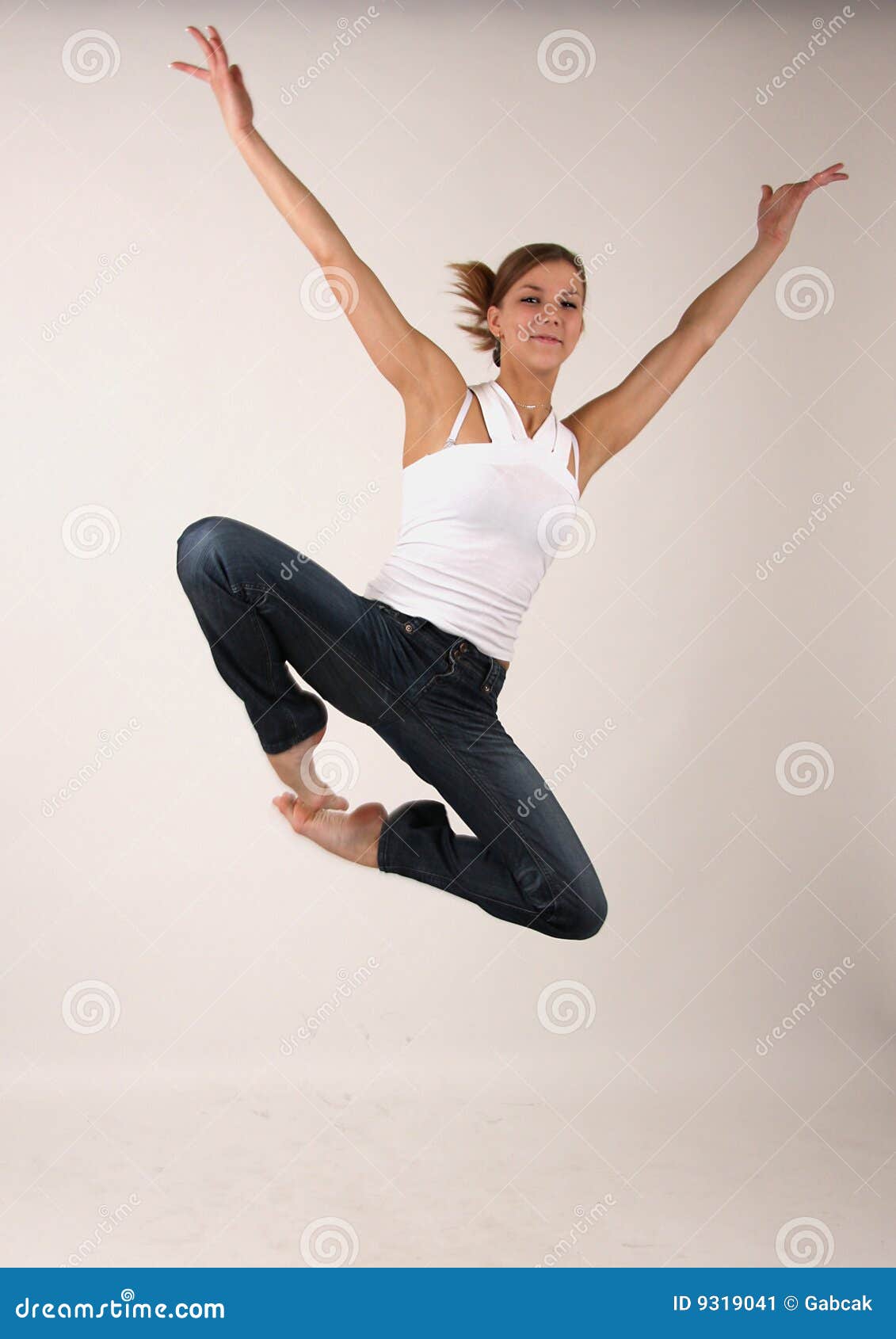 Jumping young woman stock image. Image of figure, elegant - 9319041