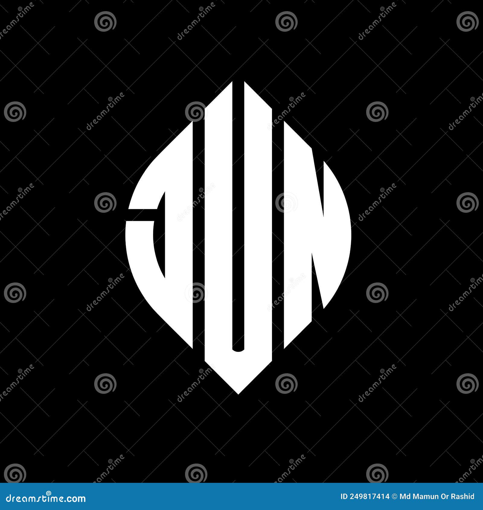 JUN Circle Letter Logo Design with Circle and Ellipse Shape. JUN ...