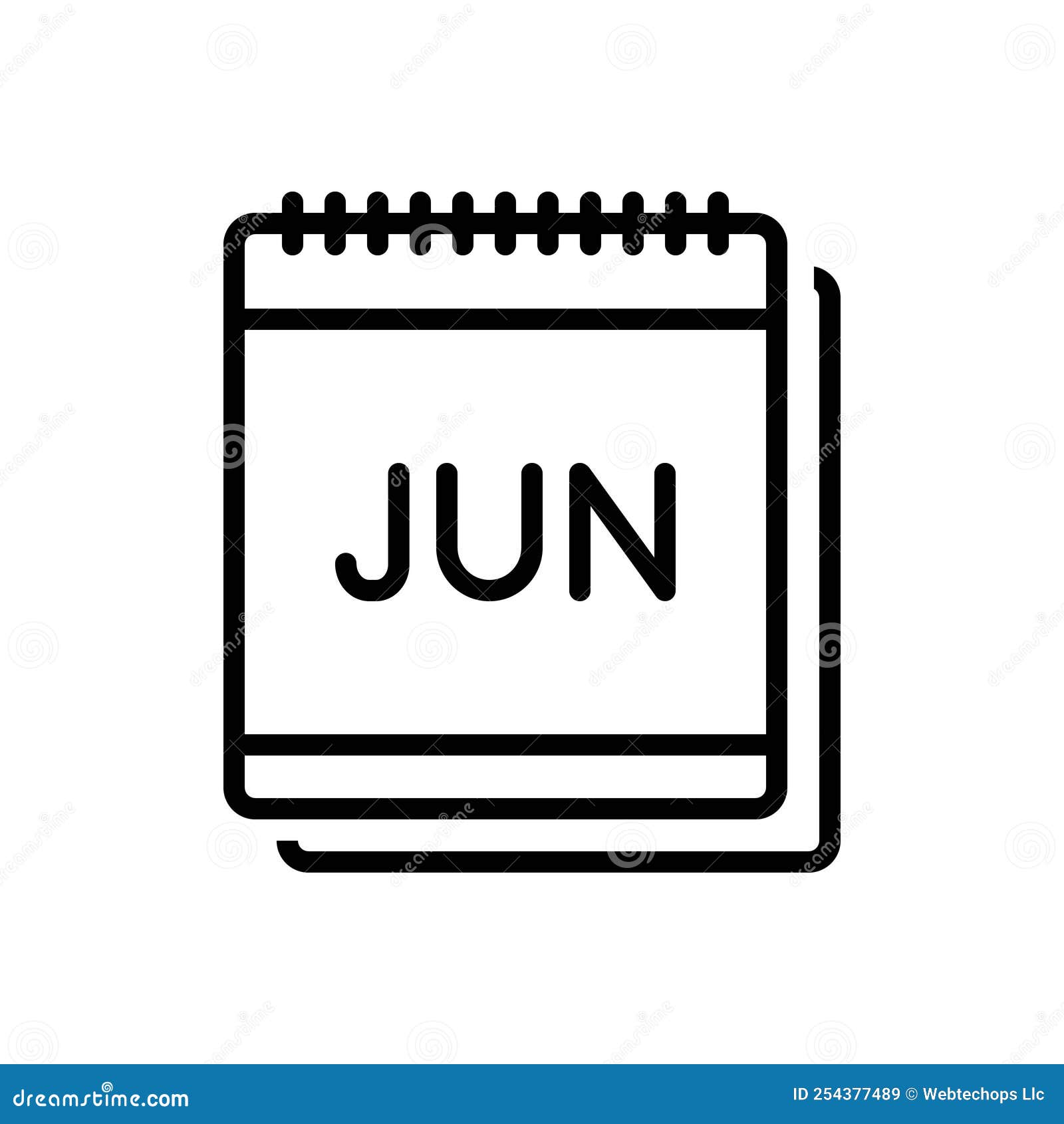 Black Line Icon for Jun, Month and Date Stock Illustration ...