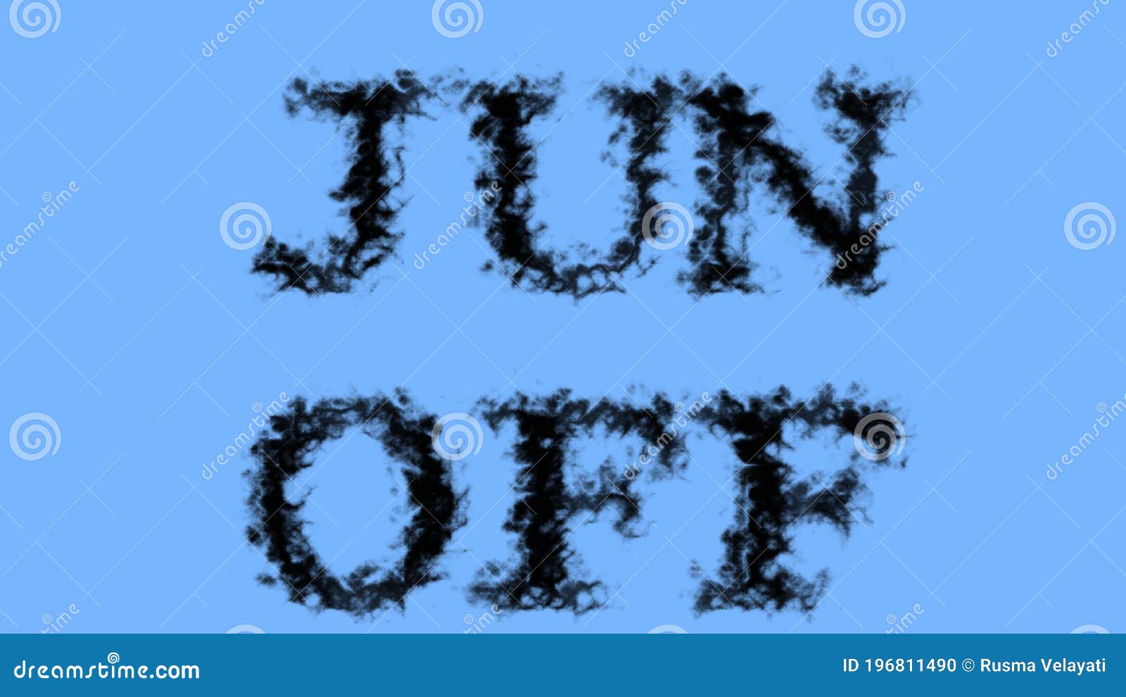 Jun Off Smoke Text Effect Sky Isolated Background Stock Illustration ...