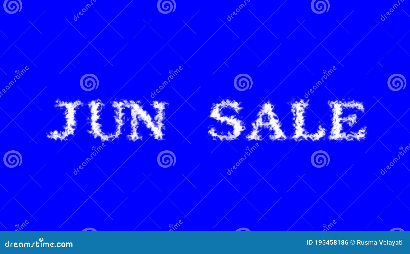 Jun Sale Cloud Text Effect Blue Isolated Background Stock Illustration ...