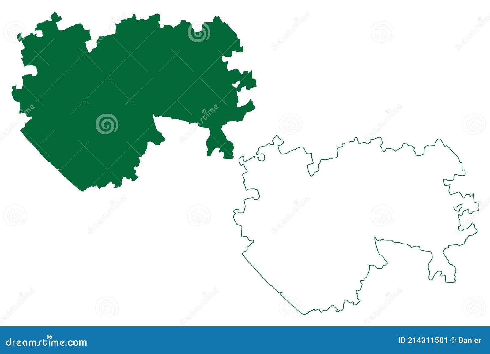 Junagadh District Gujarat State, Republic of India Map Vector ...