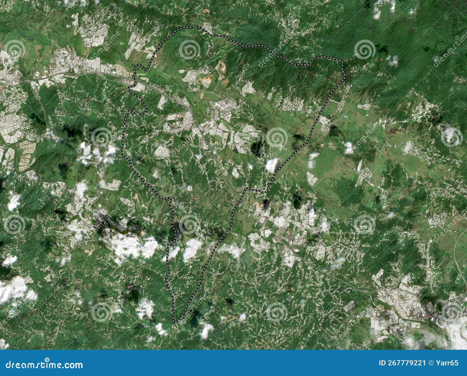 Juncos, Puerto Rico. Low-res Satellite. No Legend Stock Illustration ...