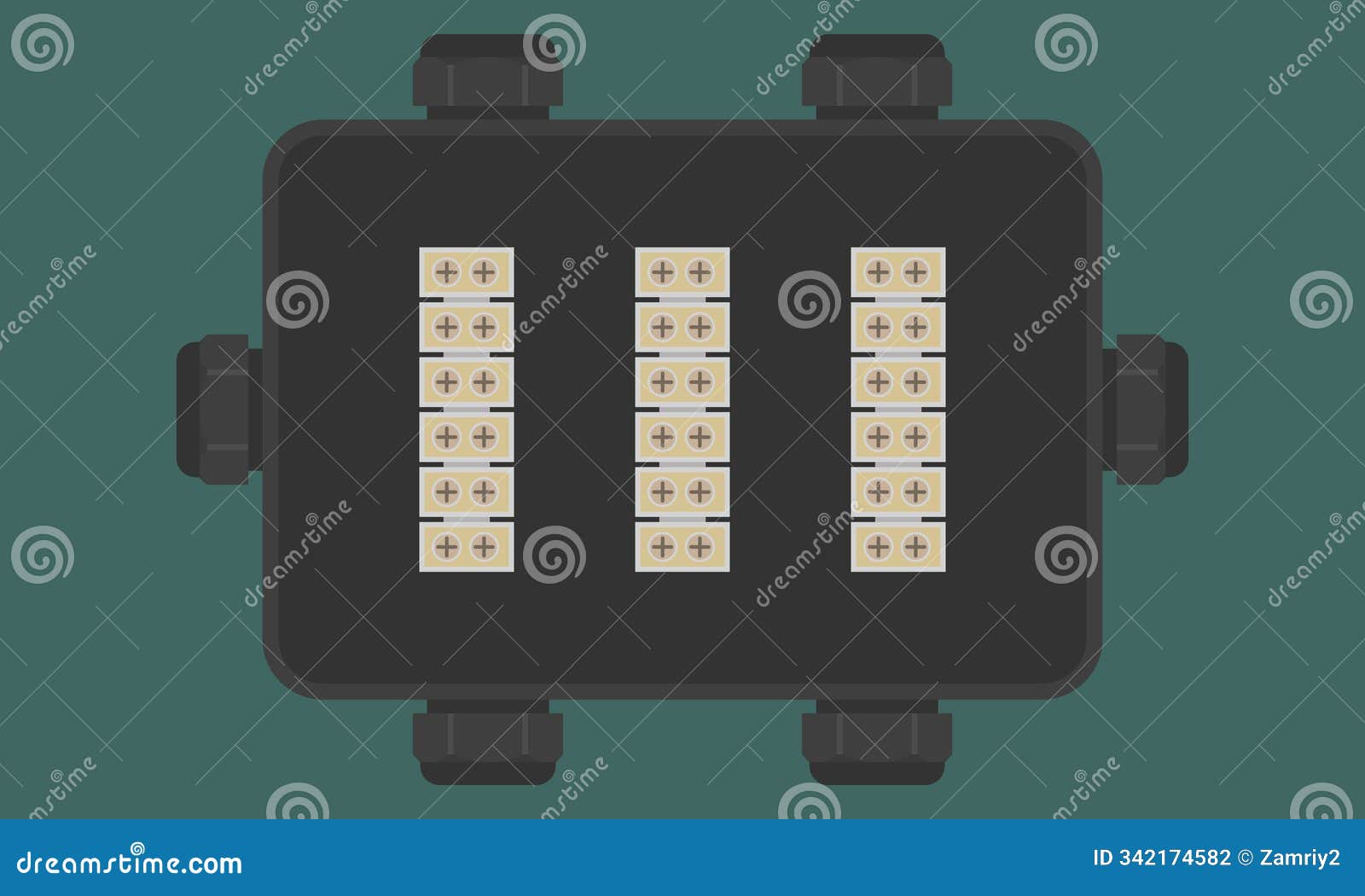 Black Rectangle Junction Box Stock Illustration - Illustration of ...