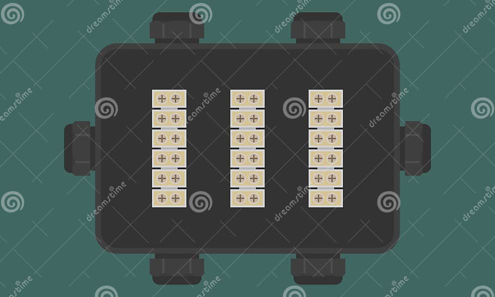 Black Rectangle Junction Box Stock Illustration - Illustration of ...