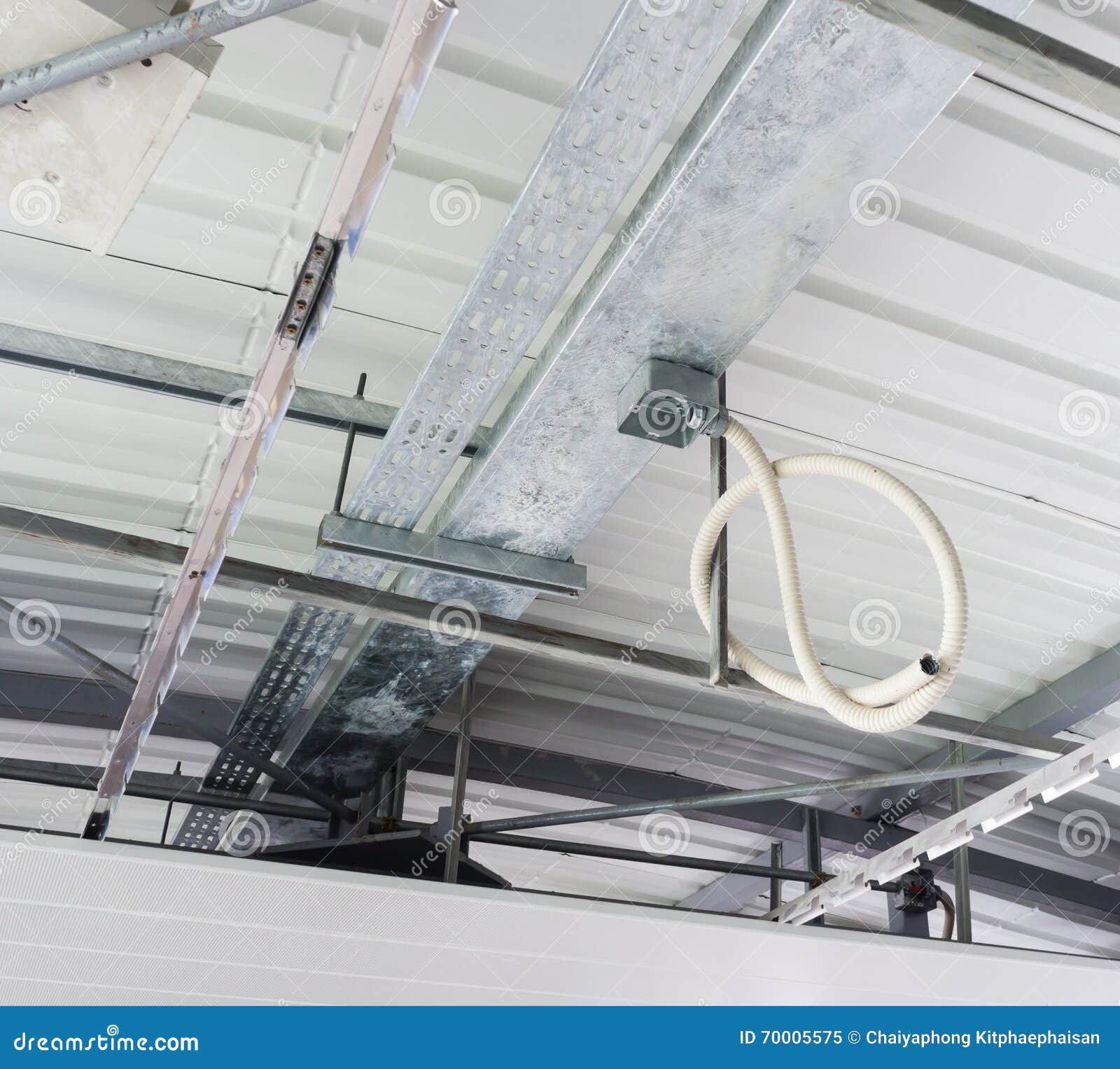 Flexible Conduit Connected To Wireway Of Solar Rooftop System Royalty ...