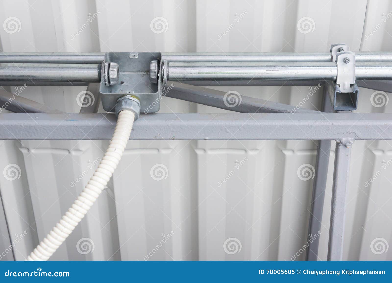 Flexible Conduit Connected To Wireway Of Solar Rooftop System Royalty ...