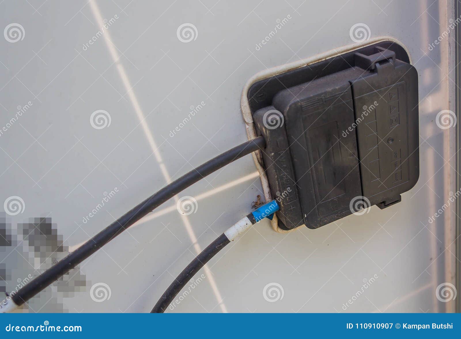 The Junction Box of Module Solar Cell Stock Image - Image of power ...