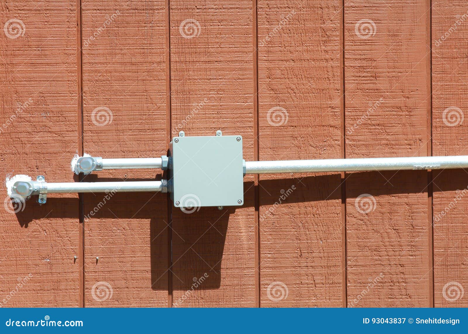Junction Box on the Wood Wall Stock Image - Image of object, energy ...