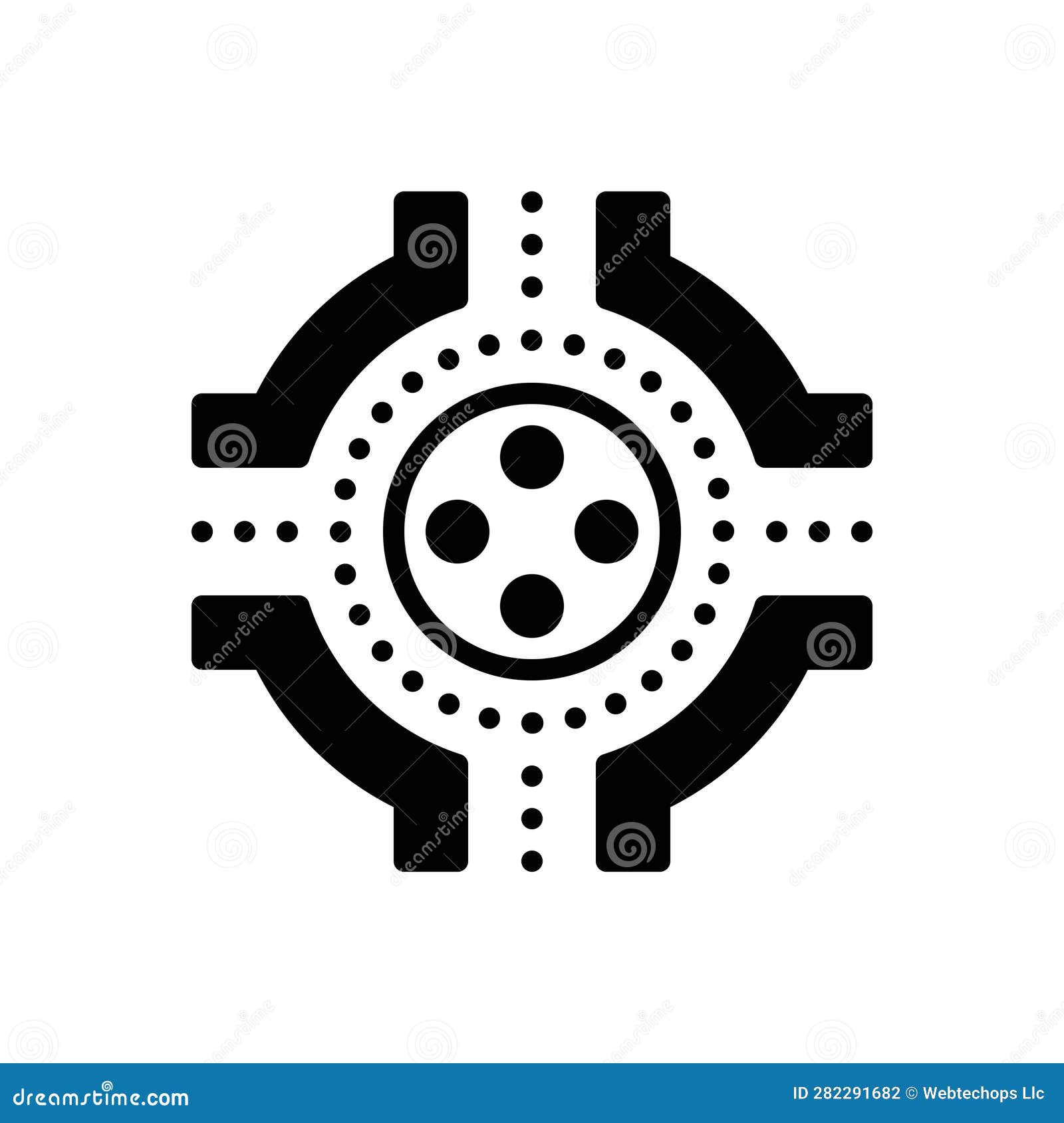 Black Solid Icon for Junction, Join and Circular Stock Illustration ...