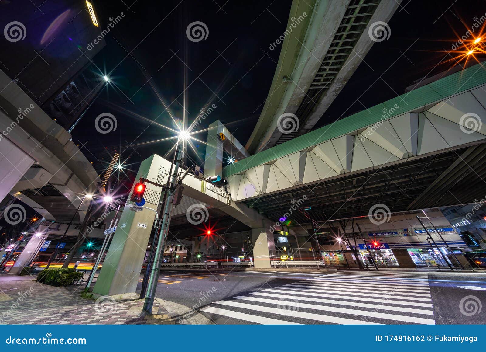 Junction in Japan Night View Editorial Photography - Image of city ...