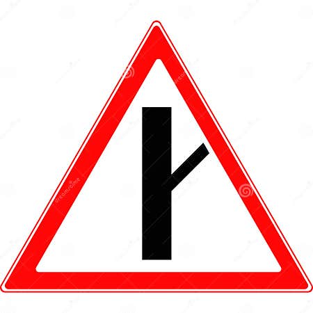 The Junction of a Side Secondary Road on the Right. Stock Vector ...