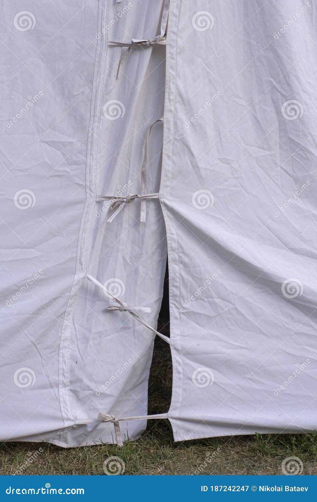 The Junction of Two Pieces of the Tent Connected by Cords Stock Image ...