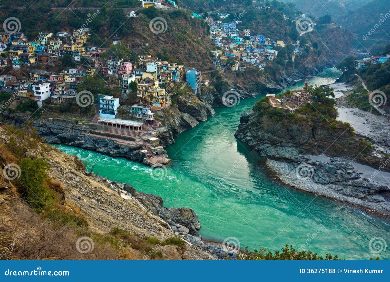 Junction of two rivers stock photo. Image of sacred, source - 36275188