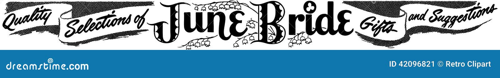 June Bride stock vector. Illustration of retro, clipart - 42096821