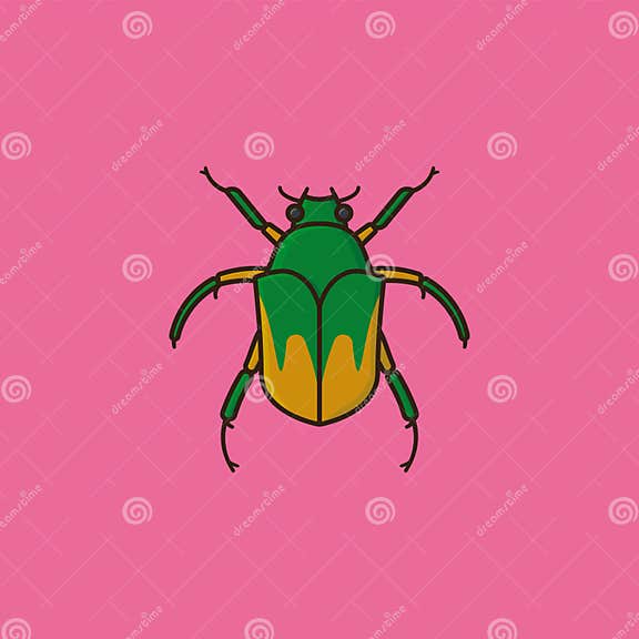 June Bug or June Beetle Vector Illustration Stock Vector - Illustration ...